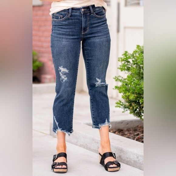 Judy Blue | Jeans | Judy Blue Distressed Cropped Jeans | Poshmark